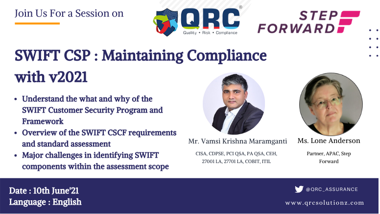 Webinar on Swift CSP : Compliance With CSCF V2021